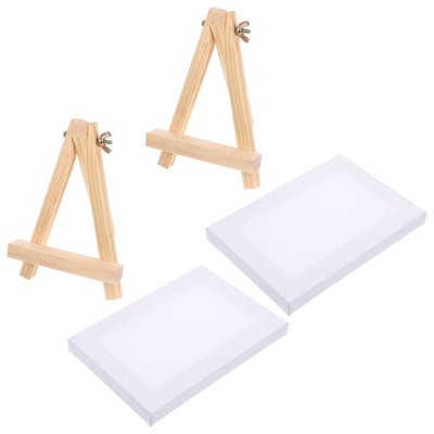 2 Sets Wooden Easel Travel Canvas Frames Small Easels for Painting ...