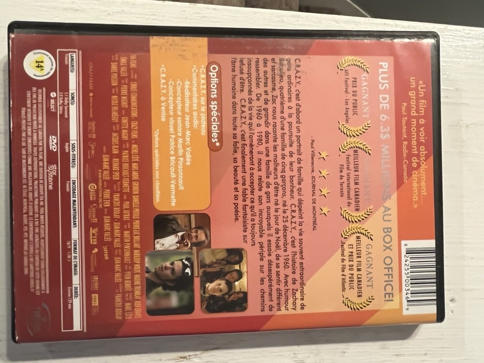 C.R.A.Z.Y. (DVD, 2005) C.R.A.Z.Y. CRAZY par Jean Marc Vallée ...