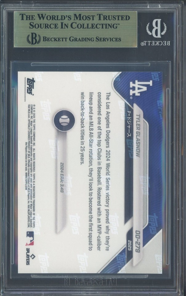 2025 Topps Now Road To Opening Day Japanese Tyler Glasnow Dodgers BGS ...