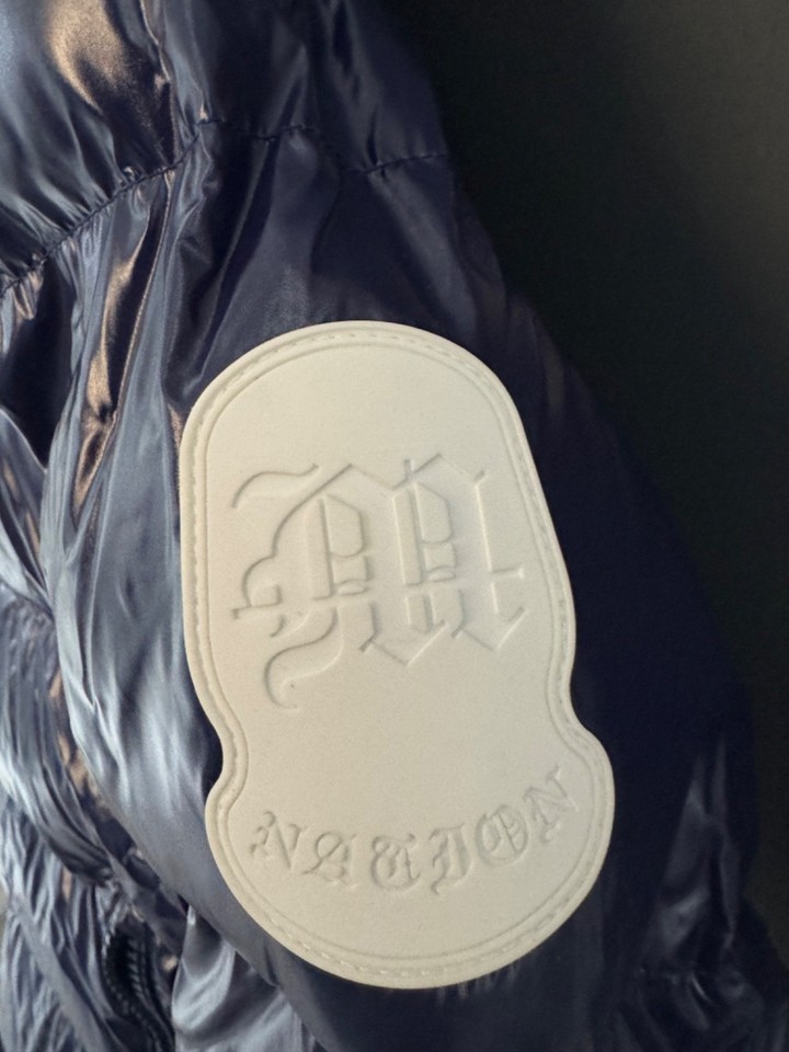 Mob Nation gloss blue puffer with detachable hood Mens size small | eBay UK