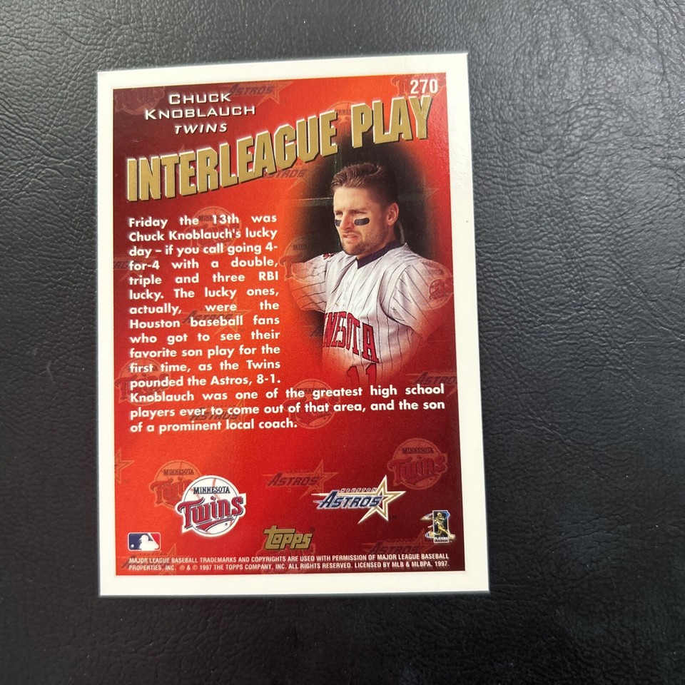 B50c Topps 1998 Set Break #270 Chuck KNOBLAUCH Minnesota Twins ...