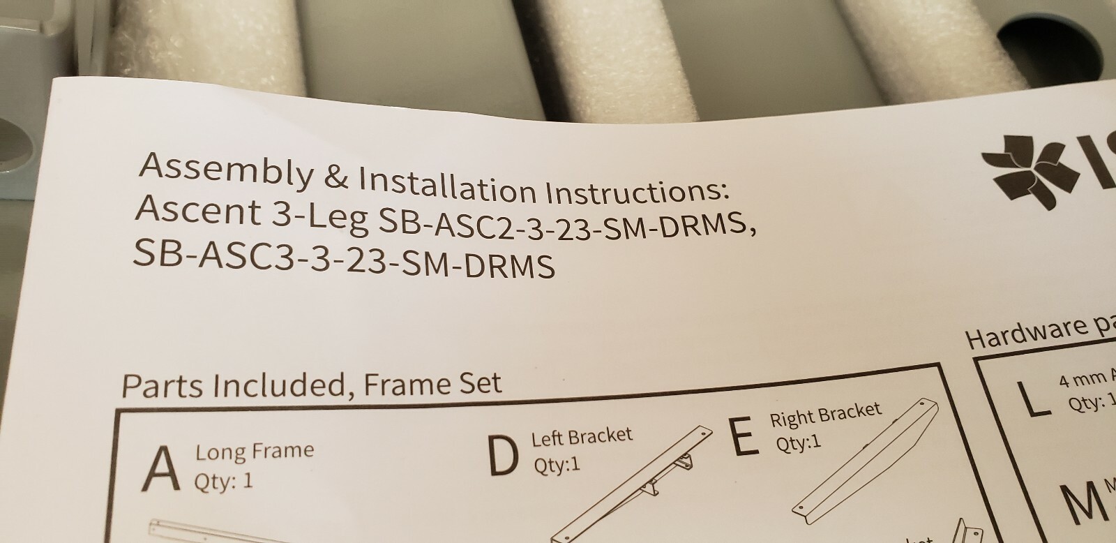 ISE Ascent 3 Leg 3 Stage Workrite Ergonomics Electric Desk Stand-NO TOP ...