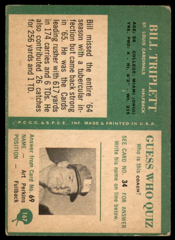 1966 Philadelphia #167 Bill Triplett VG St. Louis Cardinals | eBay