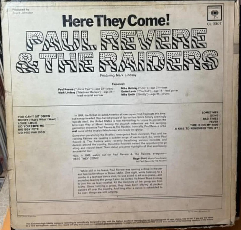Paul Revere & The Raiders - Here they Come! 33rpm VG+ AB122 | eBay