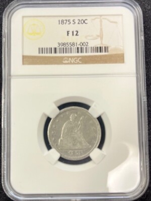 1875 S 20 cent NGC FINE12 from Chelsea Rare Coins. Best Price | eBay