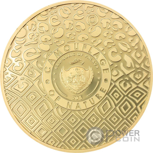 LEOPARD Camouflage of Nature Gilded 5 Oz Silber Münze 20$ Palau 2024 ...