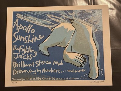 Apollo Sunshine Kilby Court Salt Lake City 2004 Poster Leia Bell AoMR ...