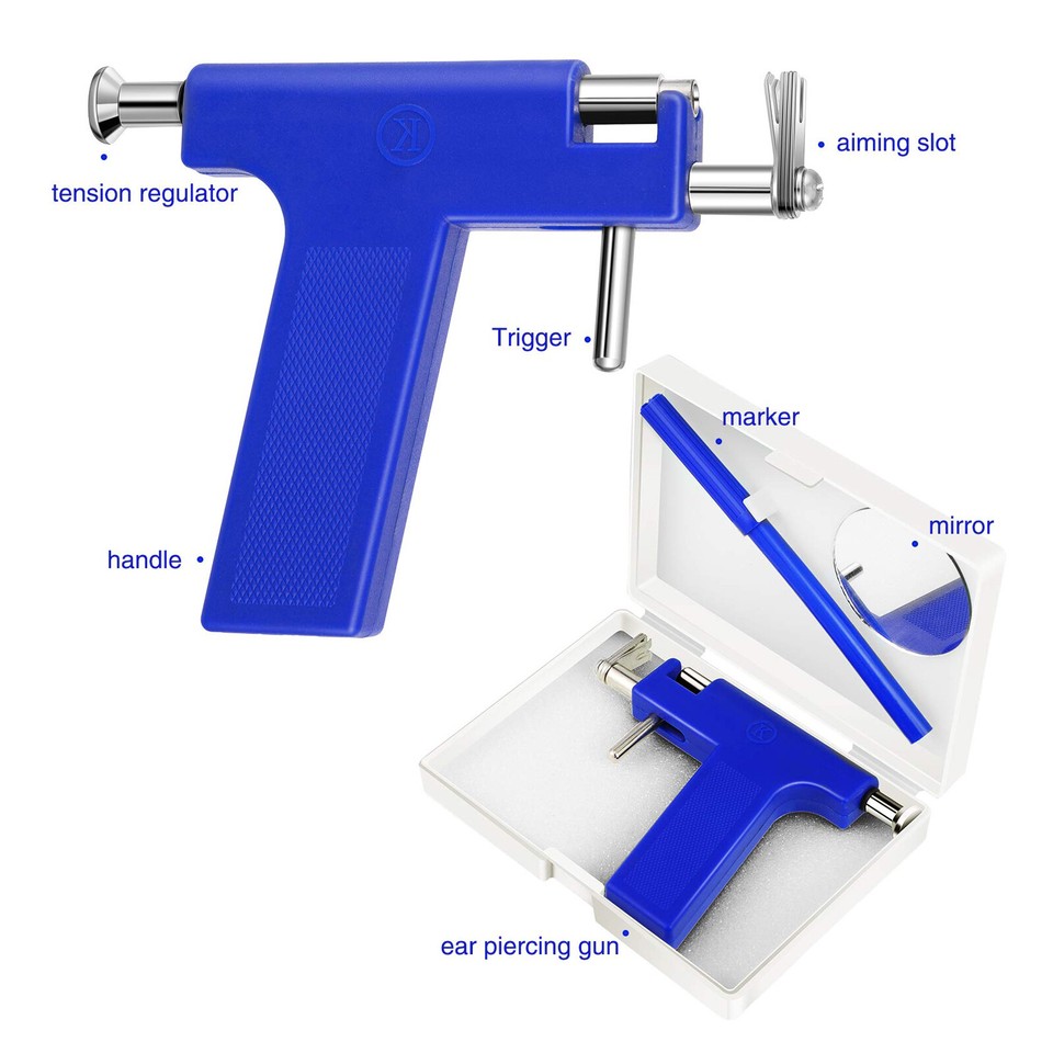 208PCS Professional Ear PIERCING GUN Body Nose Navel Tool Kit Set ...