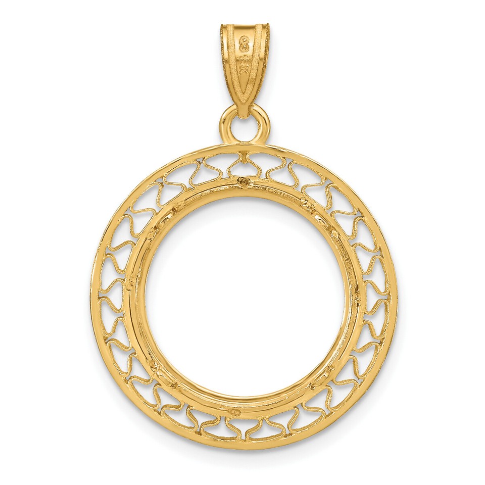 Gold Coin Bezel Pendant Mounting 14K Yellow Gold - 16.5mm-32.7 Coin ...