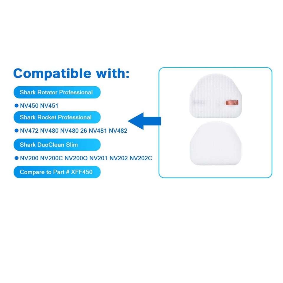 4x Foam & Felt Filter For Shark Navigator NV100 NV105 NV106 UV300 NV450 ...