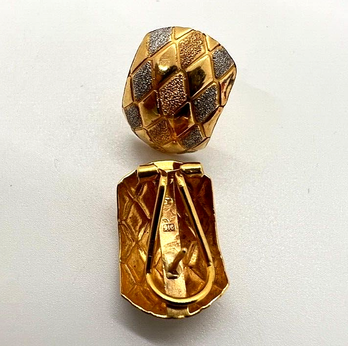 21K Solid White & Yellow Gold Leverback Earrings SALE SAVE 1,000 #M405 ...