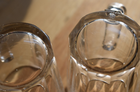 Pair of 19th Century Flint/Lead Glass Engraved Cups w/ Applied Handles ...