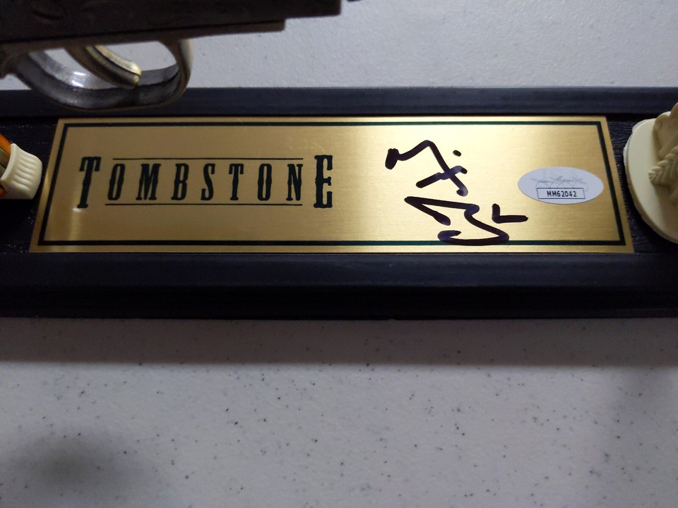 MICHAEL BIEHN Signed Decorative Pistol w/ Stand Revolver TOMBSTONE ...