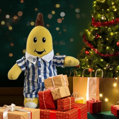 Bananas in Pajamas Pajamas B1 Plush 10” Doll Blue White Striped Holiday ...