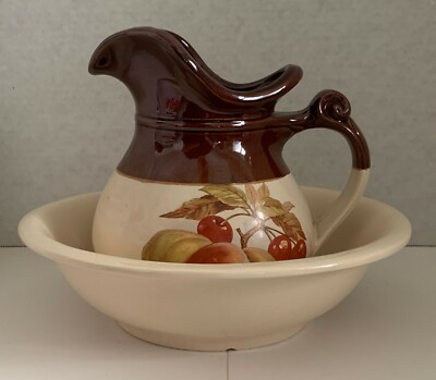 McCOY Fruit Festival Pitcher #7515 48 OZ. and Wash Bowl #1515 USA | eBay