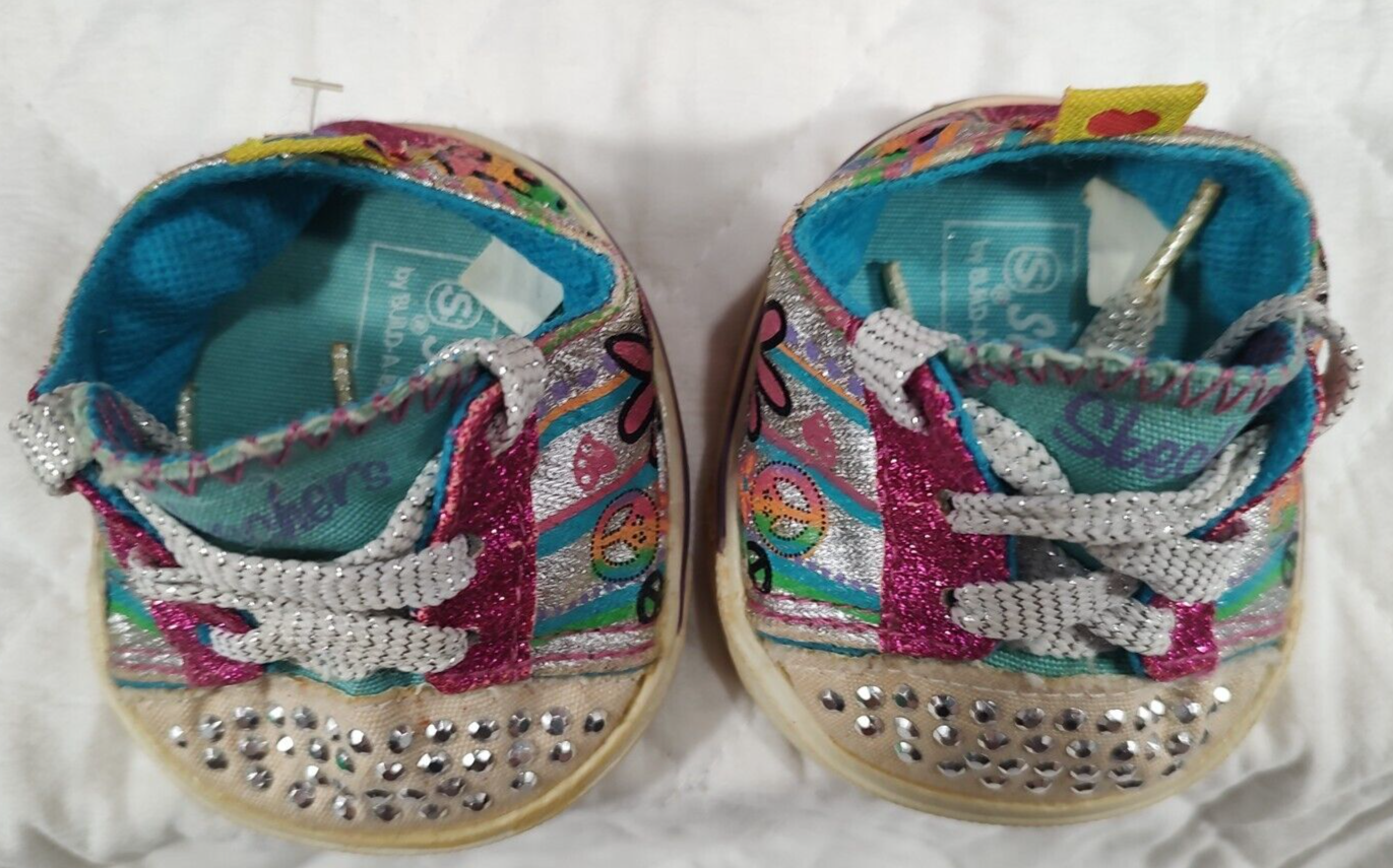 Build a Bear SKETCHERS Twinkle Toes Rhinestones PINK Glitter Shoes Pair ...
