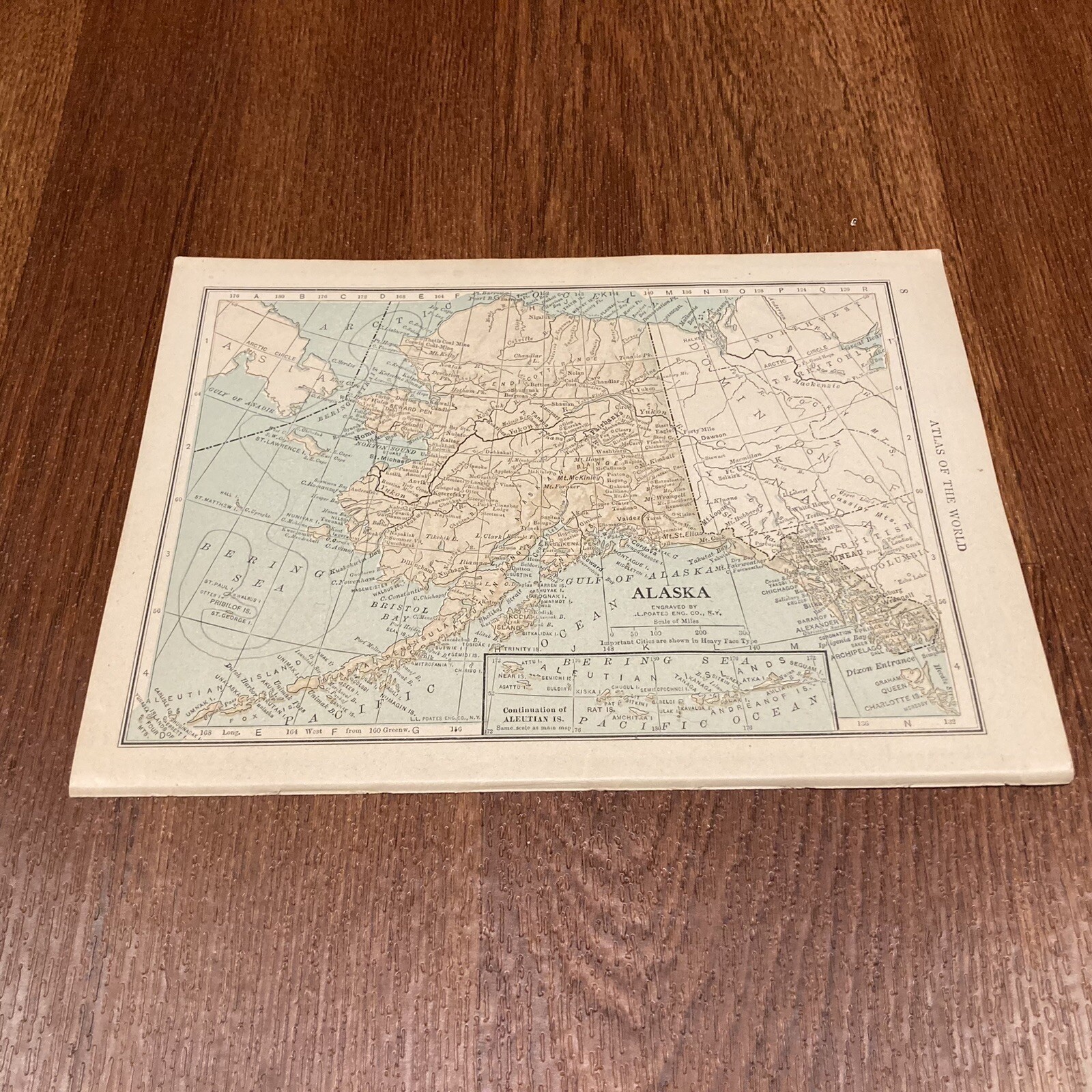 ANTIQUE MAP OF ALASKA 1914 LL Poates & Co 8x6 Atlas Of The World | eBay