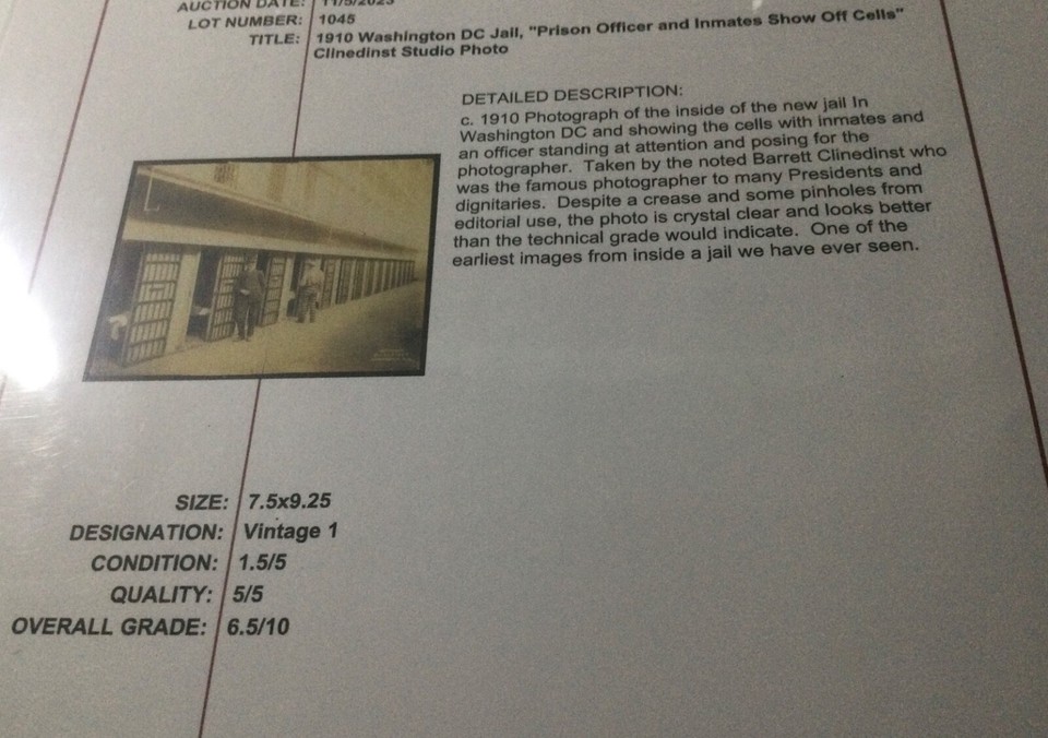 1910 Washington DC Jail-Prison Officer & Inmates Show Off Cells ...