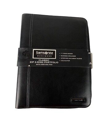 NEW Samsonite Business Classic Zip 3-Ring Portfolio Writing Pad ...
