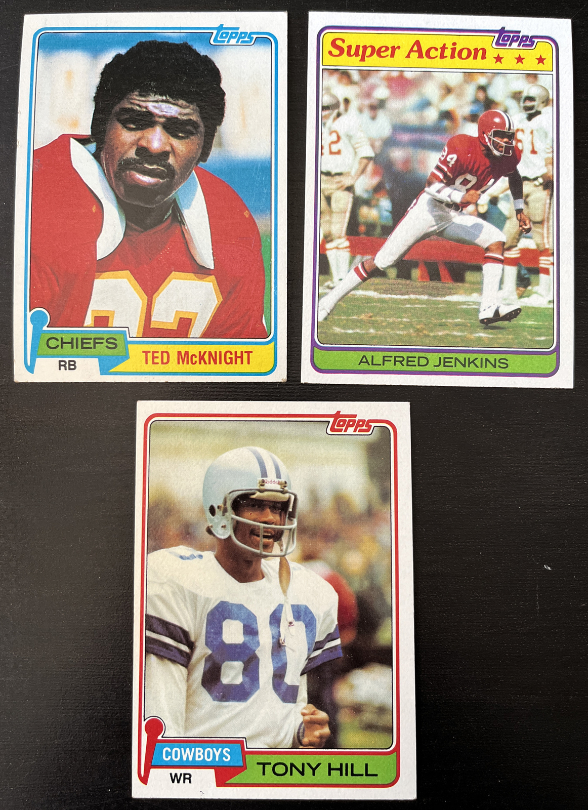 1981 Topps Football Card Lot Three Cards #355 Tony Hill #284 Alfred ...