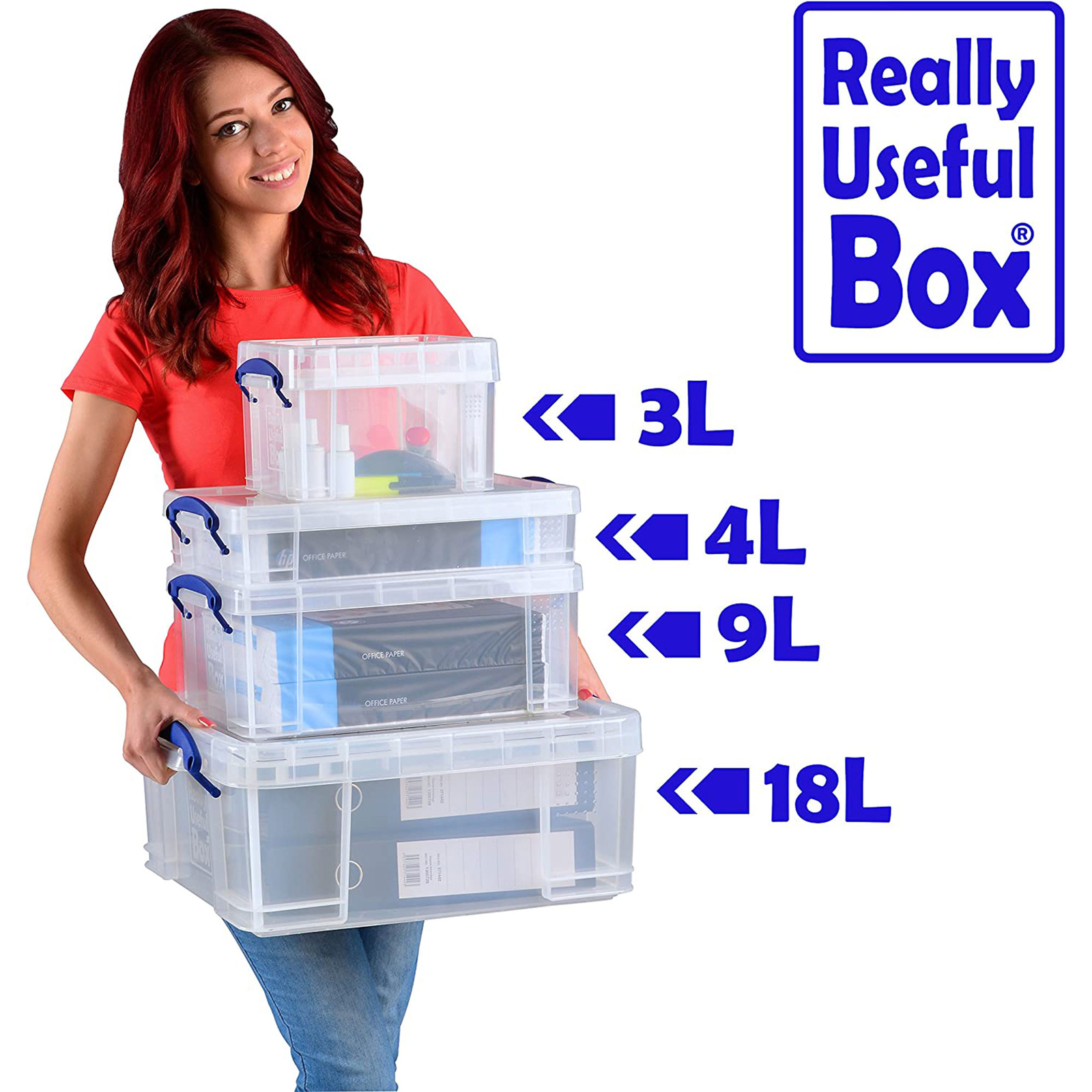 Really Useful Box 4L Plastic Storage Container w/Snap Lid & Clip Lock ...