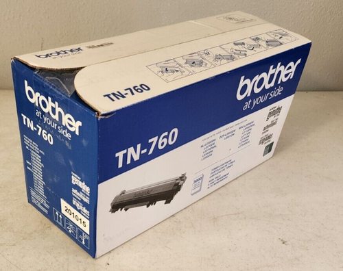 Brother TN-760 Black Cartridge Hi Yield Genuine New OEM Sealed Box free ...