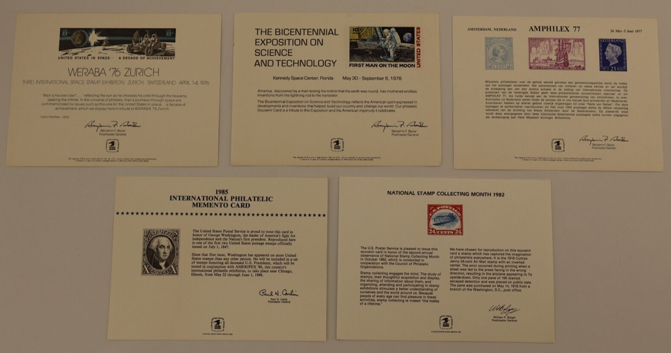 Engraved Reproduction Souvenir Card Lot '76-86 Philatelic Memento Cards ...
