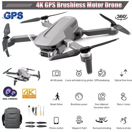 4DRC F4 GPS RC Drohne 2-Achse Gimbal 4K HD Kamera 2 Batterien ...