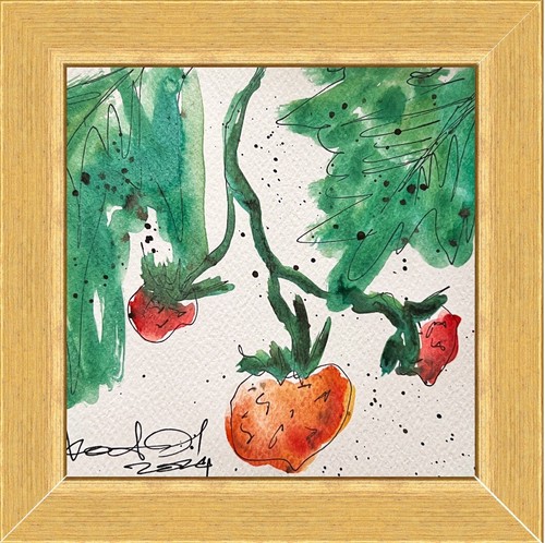 Berries Painting Original Art Framed Wild Berry Artwork Farmhouse ...