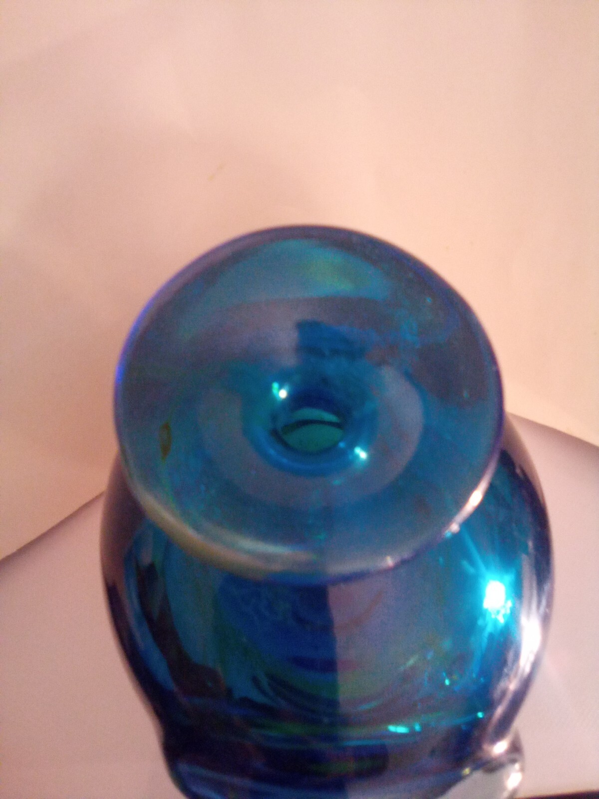1970s Blue Medina Sea&Sand Pulled Ear Art Glass Vase Signed Mdina | eBay
