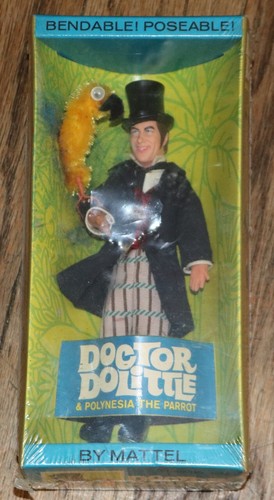 Mattel vintage 1967 Doctor Dolittle and Polynesia the Parrot doll set ...