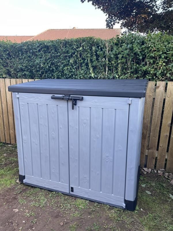 Keter Store It Out Max 1200L Outdoor Garden Storage Box & Wheelie Bin ...