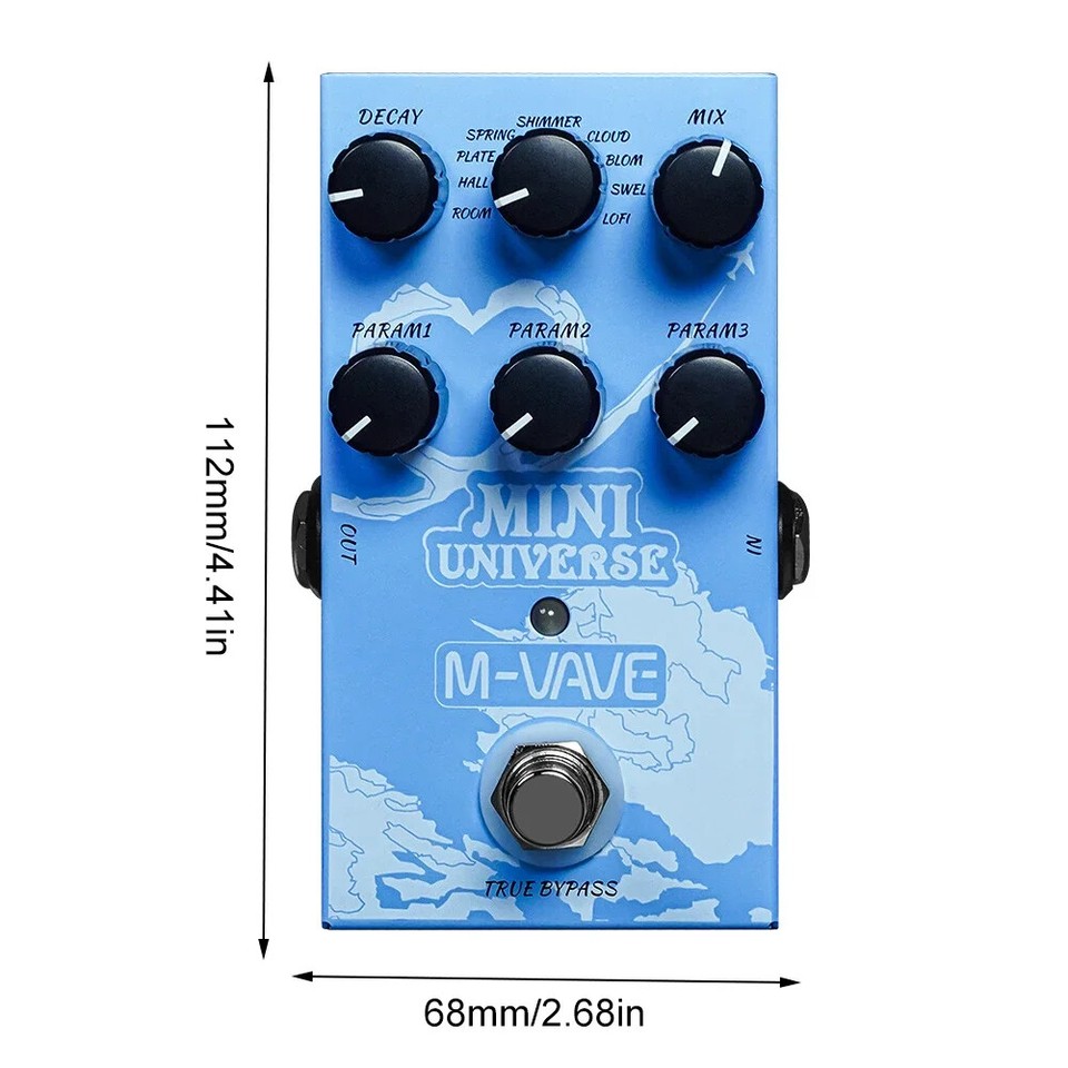 M-VAVE Guitar Effect Pedal Digital Reverb Pedal w/9-Mode Reverb ...