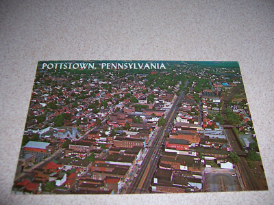 1960s AERIAL-VIEW, HIGH STREET, DOWNTOWN POTTSTOWN PA. VTG PHOTO ...