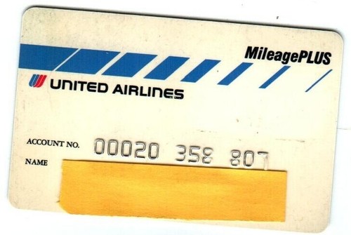 RARE VINTAGE CANCELLED UNITED AIRLINES MILEAGE PLUS CREDIT CARD | eBay