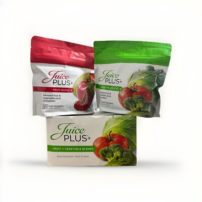 1 BOX (4 BAGS) Juice Plus Chewable Gummies VEGETABLE & FRUIT Blends Exp ...