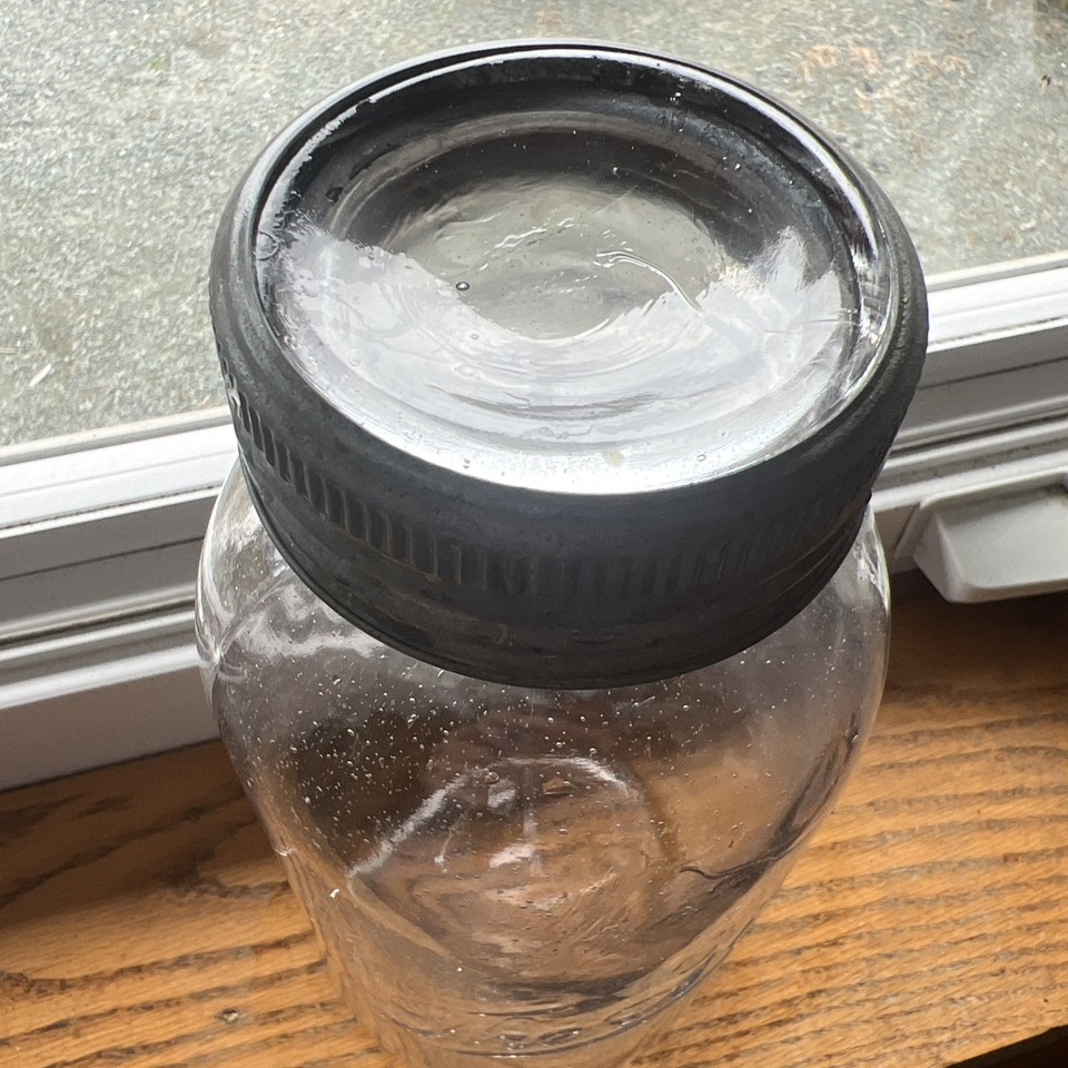 Pink hued bubbles THE ROSE 1/2 gallon fruit canning jar plus original seal | eBay