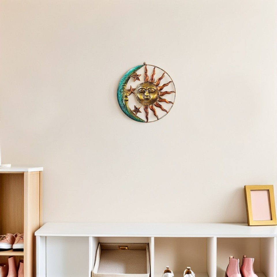 Diameter Iron Sun Moon Pendant Unique Wall Hanging Decoration for Home ...