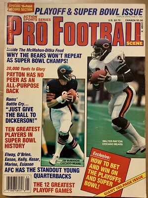 1987 - Pro Football Scene Magazine - Chicago Bears - Walter Payton ...
