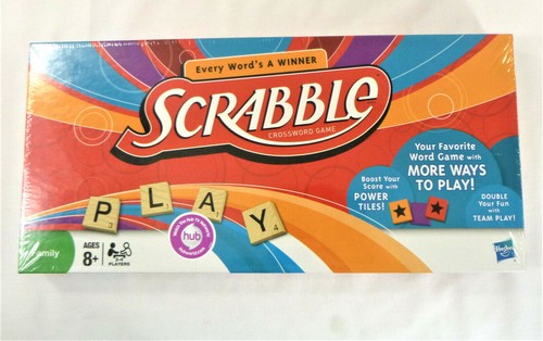 Hasbro Scrabble Rare Crossword Game With Optional Power Tiles Shake It ...