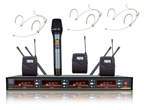 uhf Wireless Microphones 3 Headsets 1 Hand held, For Sennheiser Vocal ...