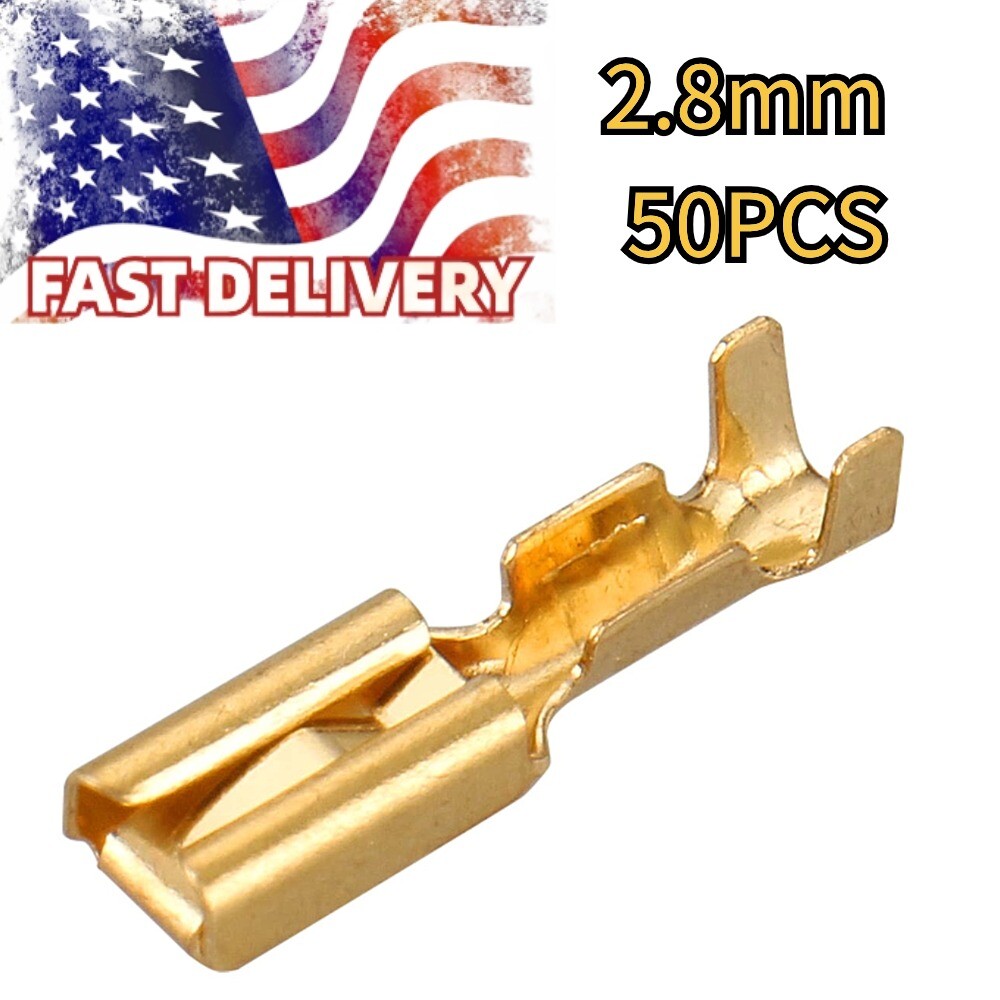 50PCS Non Insulated Female Spade Quick Splice Crimp Terminals Connector ...