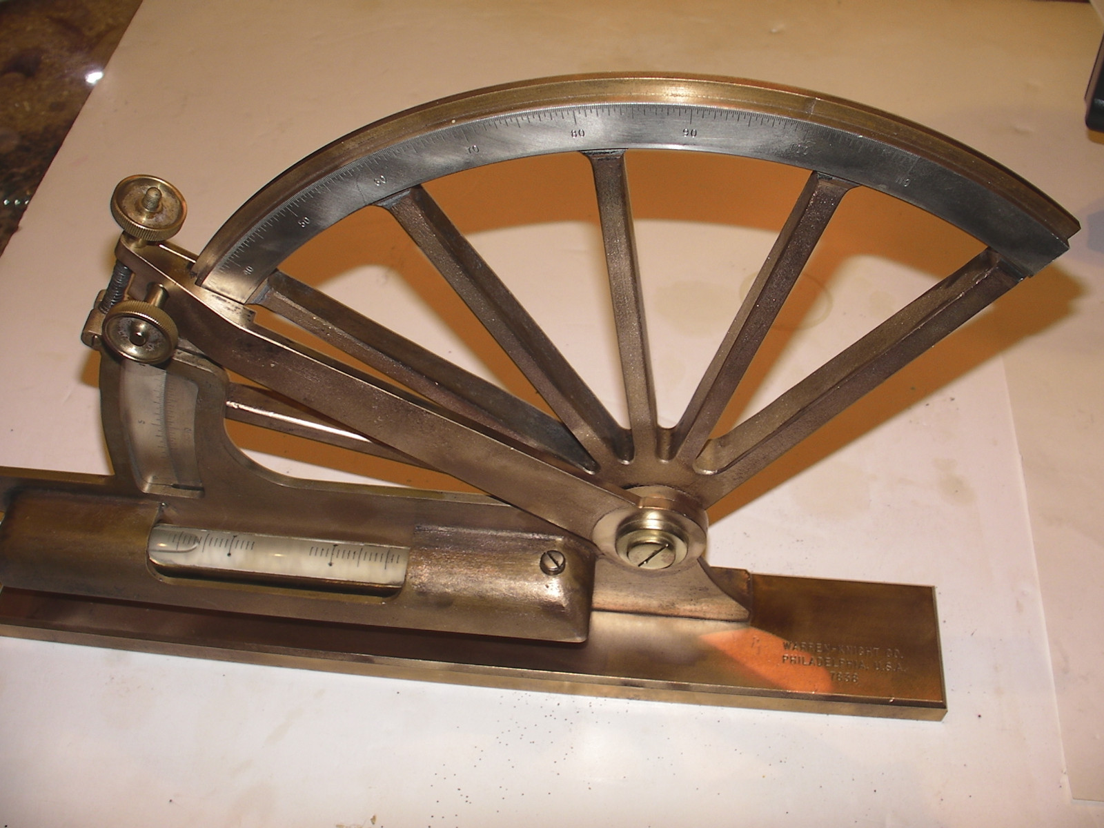 Warren Knight Elevation Gauge Brass Inclineometer SteamPunk Collectable ...