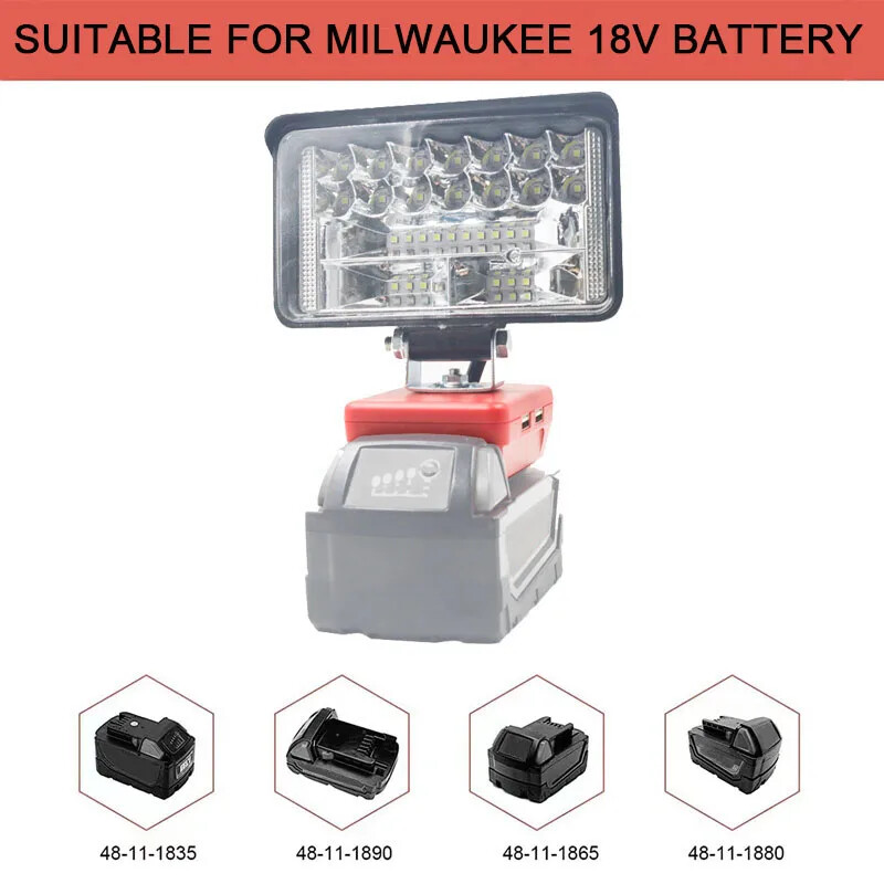 LED Work Light Flashlights Torch Spotlight Desk Lamp for Milwaukee 18V ...