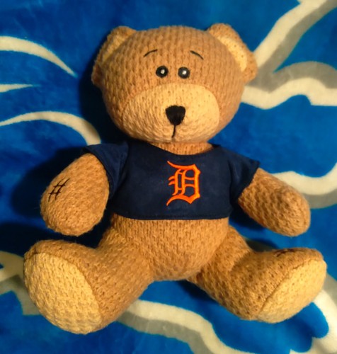 Rare Detroit Tigers 9" Foco Teddy Bear, knitted texture, collector's ...