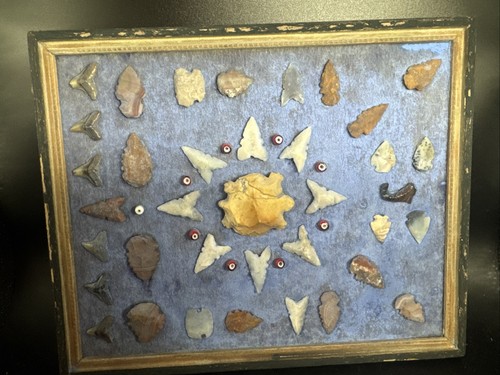 47pc Arrowhead/flint/beads Framed | eBay