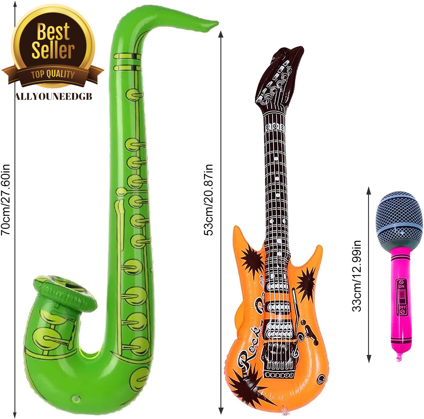 Inflatable Musical Instruments Balloons Guitar Saxophone Microphone ...