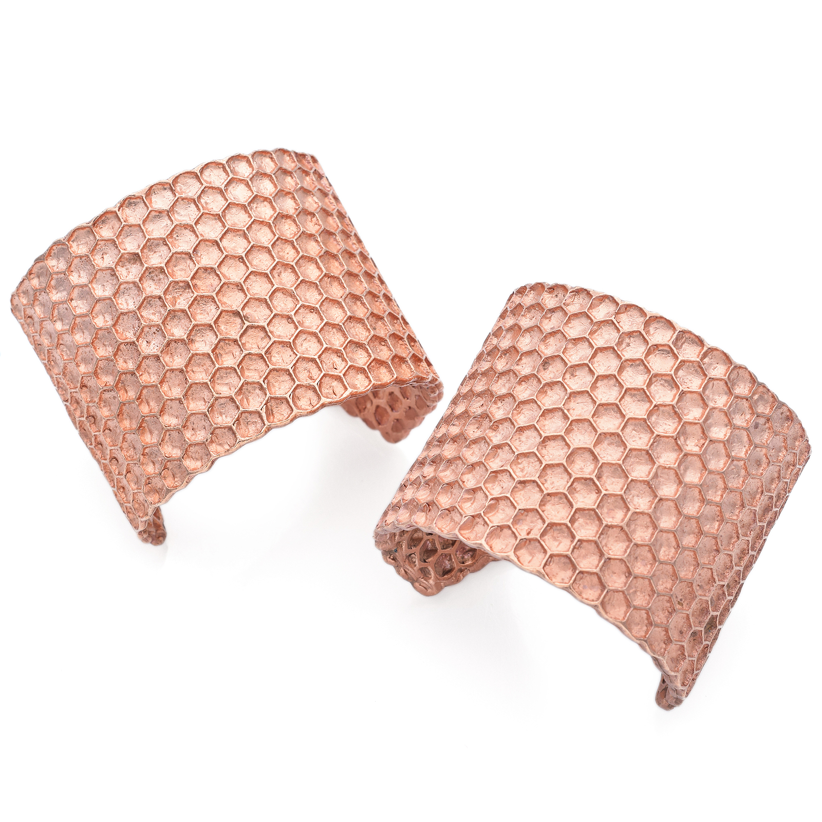 Lot of 2 Michael Rubel Rose Gold Plated Bee Hive Wide Cuff Bracelets | eBay