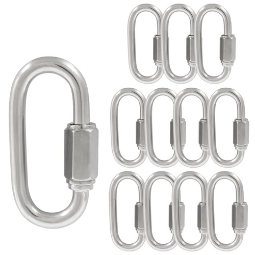 12Pcs Quick Links 3/16 Inch 304 Stainless Steel D Shape Locking Quick ...
