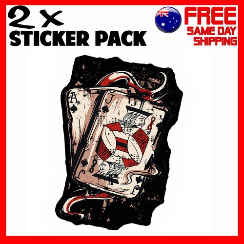 2 x Stickers Ace Jack Cards Poker Texas Holdem Car Bumper Funny Novelty ...
